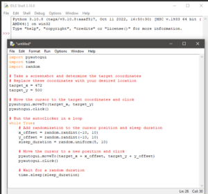 Easy Autoclicker Bot Project using Python IDLE with PyAutoGUI – Sly Automation